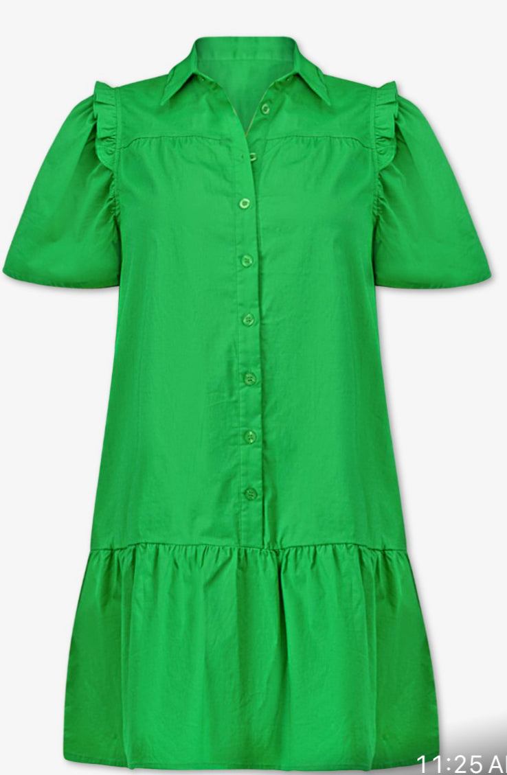 Regal Ruffle Pocket Dress