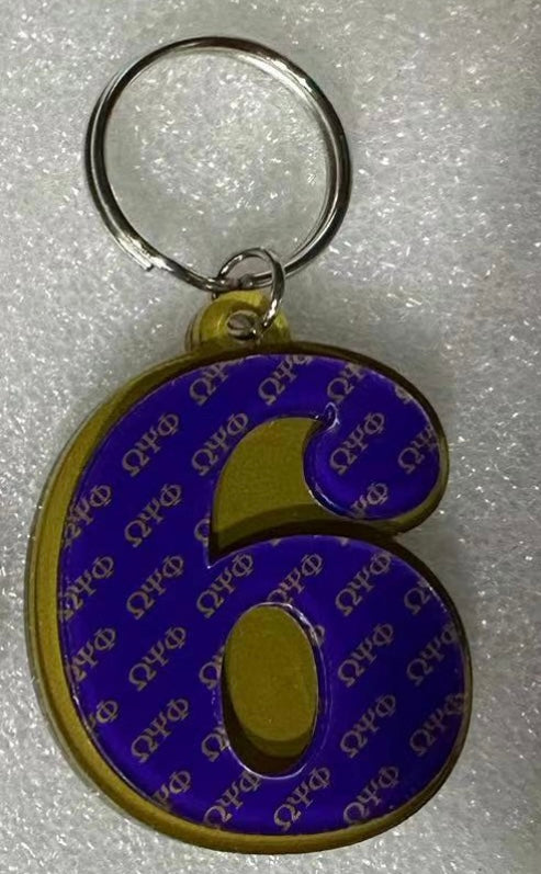 Omega Numbered Key Ring